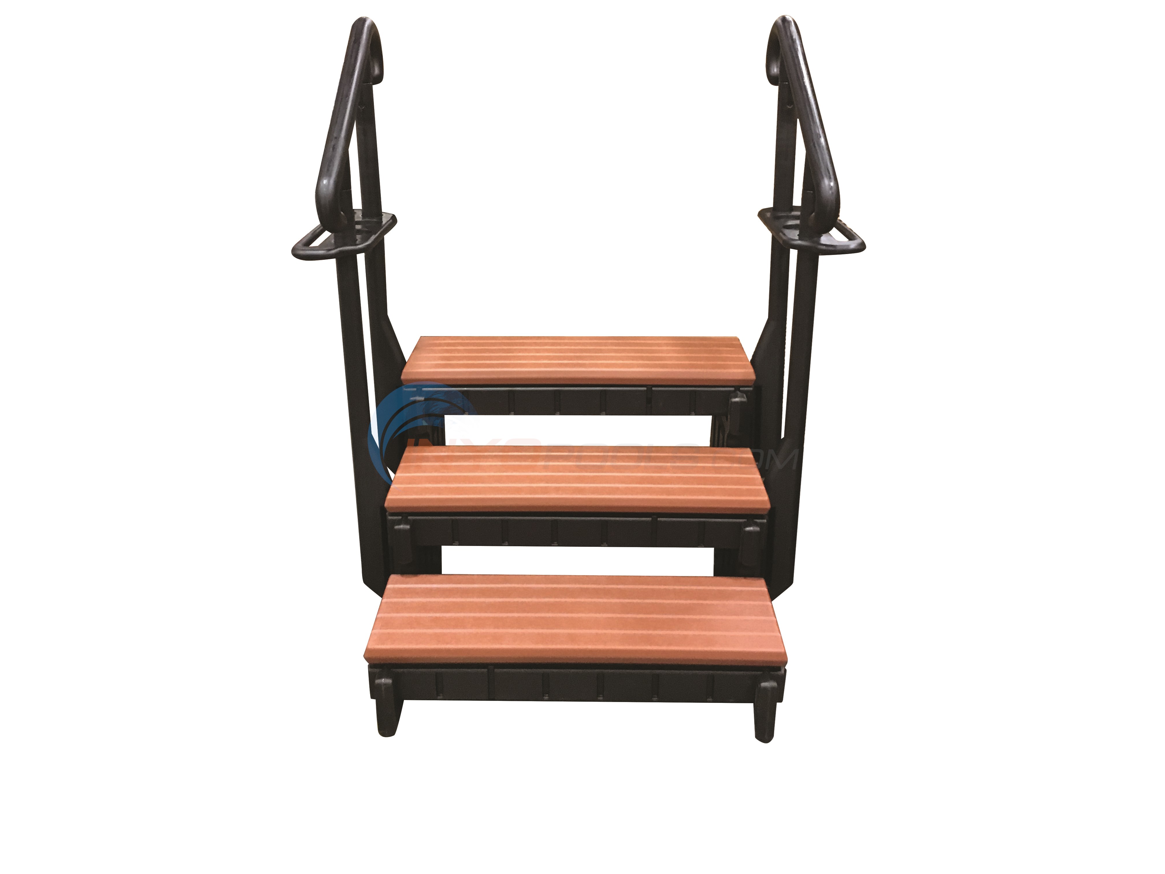 Confer Plastics Signature Spa Steps, 3 Tread, Black Frame with Redwood ...