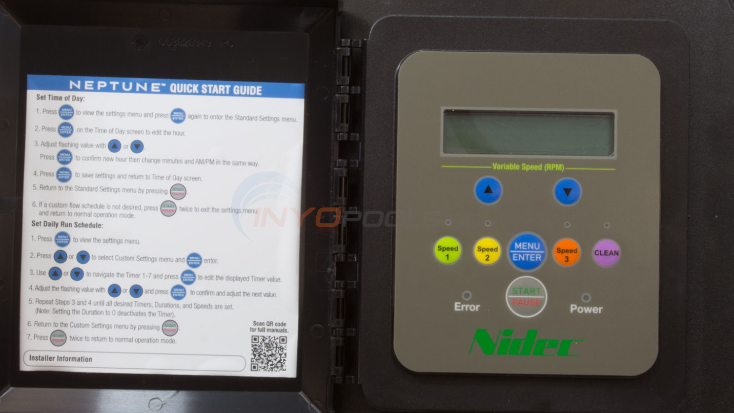 US/Nidec Neptune Variable Speed Motor 2.70 THP Round Flange 230V 56J ...