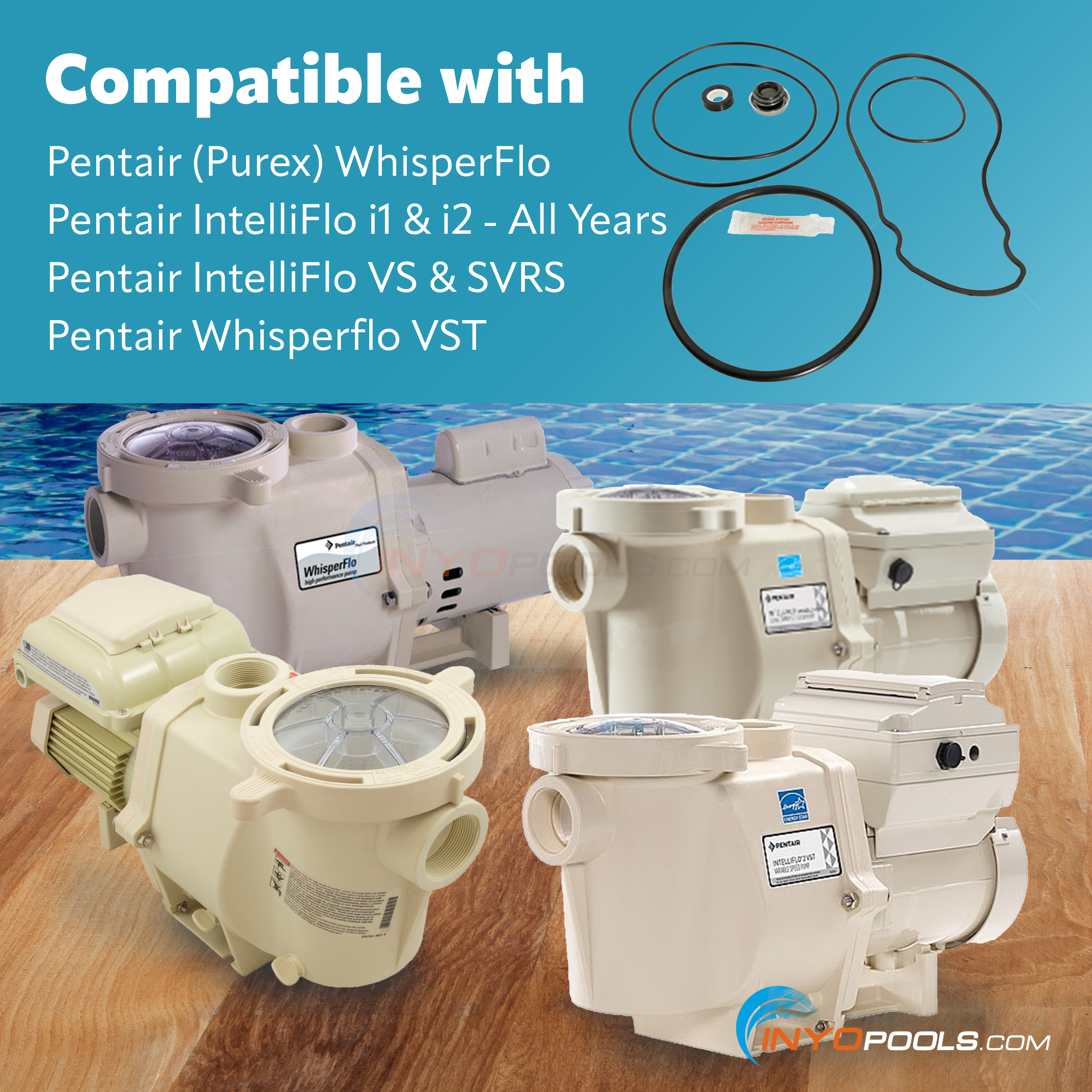 Pentair WhisperFlo Pool Pump Seal Kit By Pureline GOKIT32 INYOPools