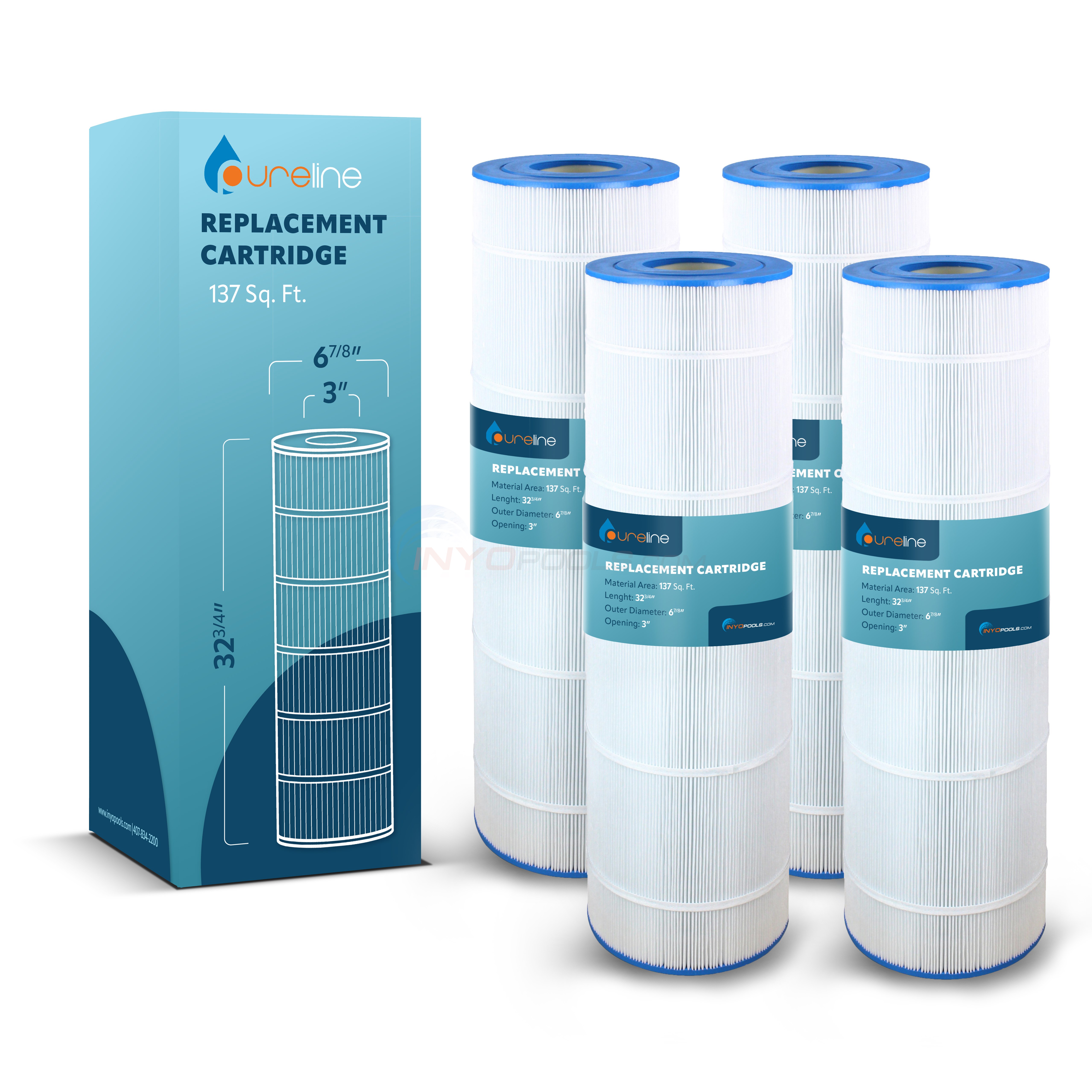 Pureline CX1380RE 137 Sq. Ft. Replacement Cartridge Compatible with ...