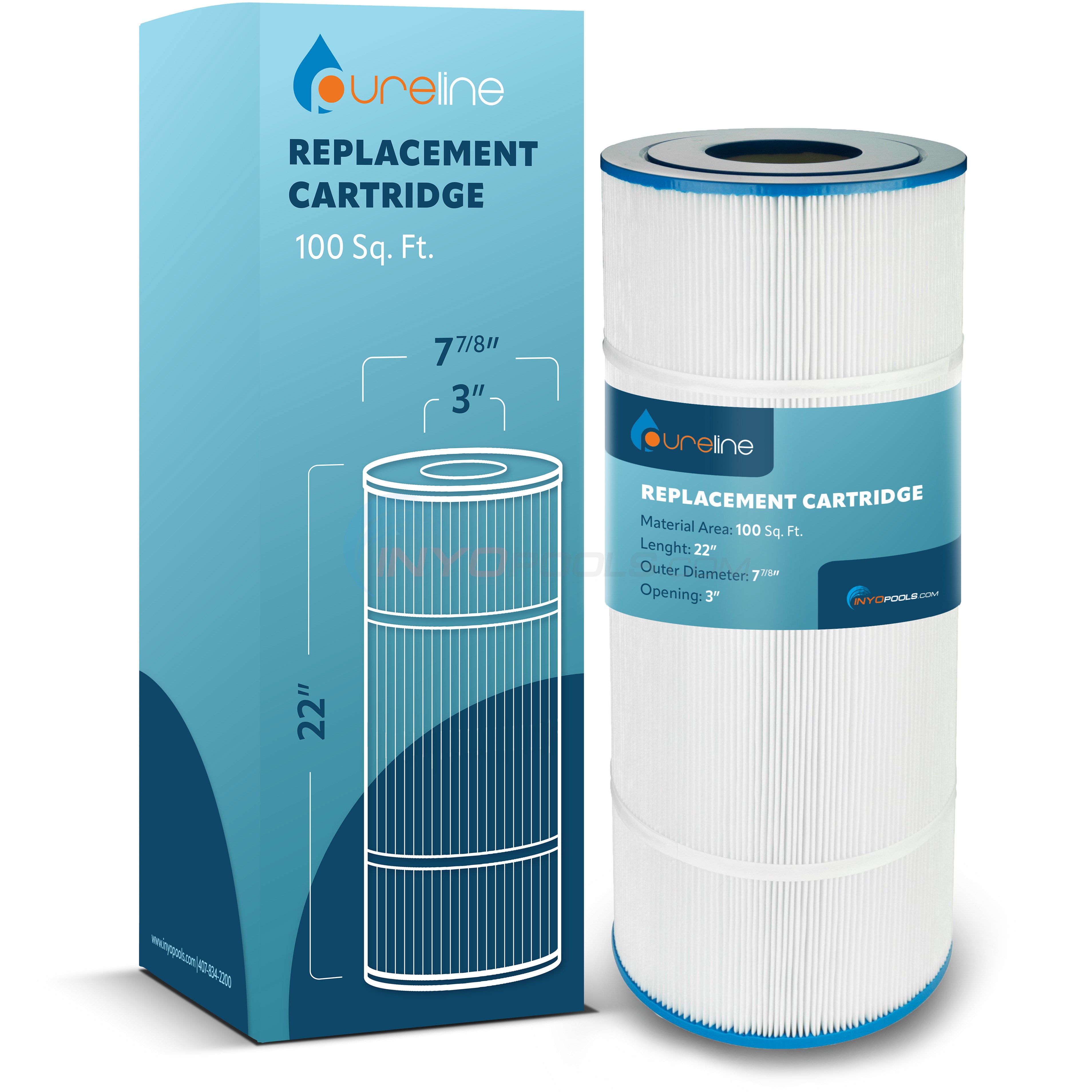 Pureline 100 Sq. Ft. Replacement Cartridge Compatible with Pac Fab® MY ...