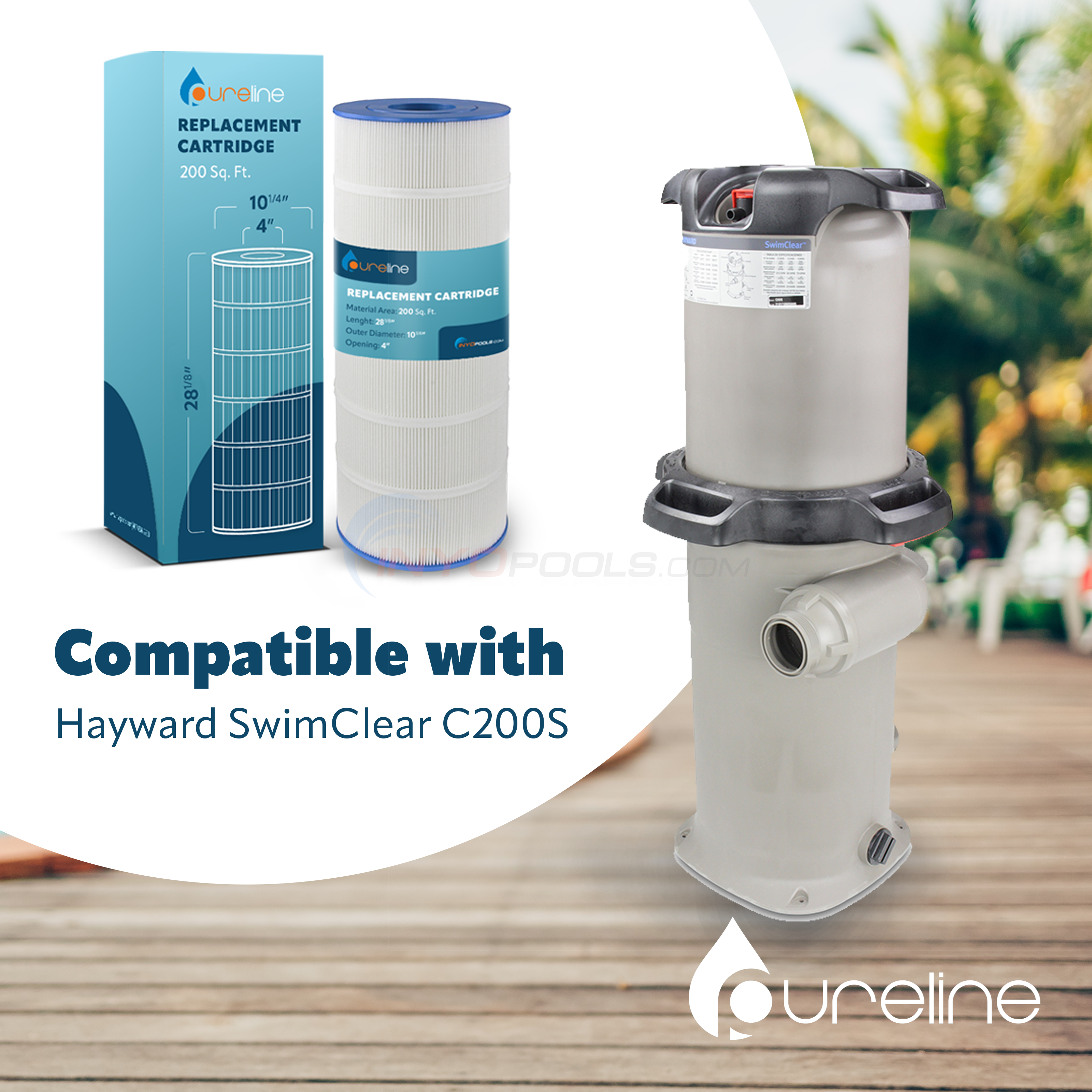 PureLine® Replacement Cartridge - Hayward® SwimClear C200S (2-Pack) - INYOPools.com