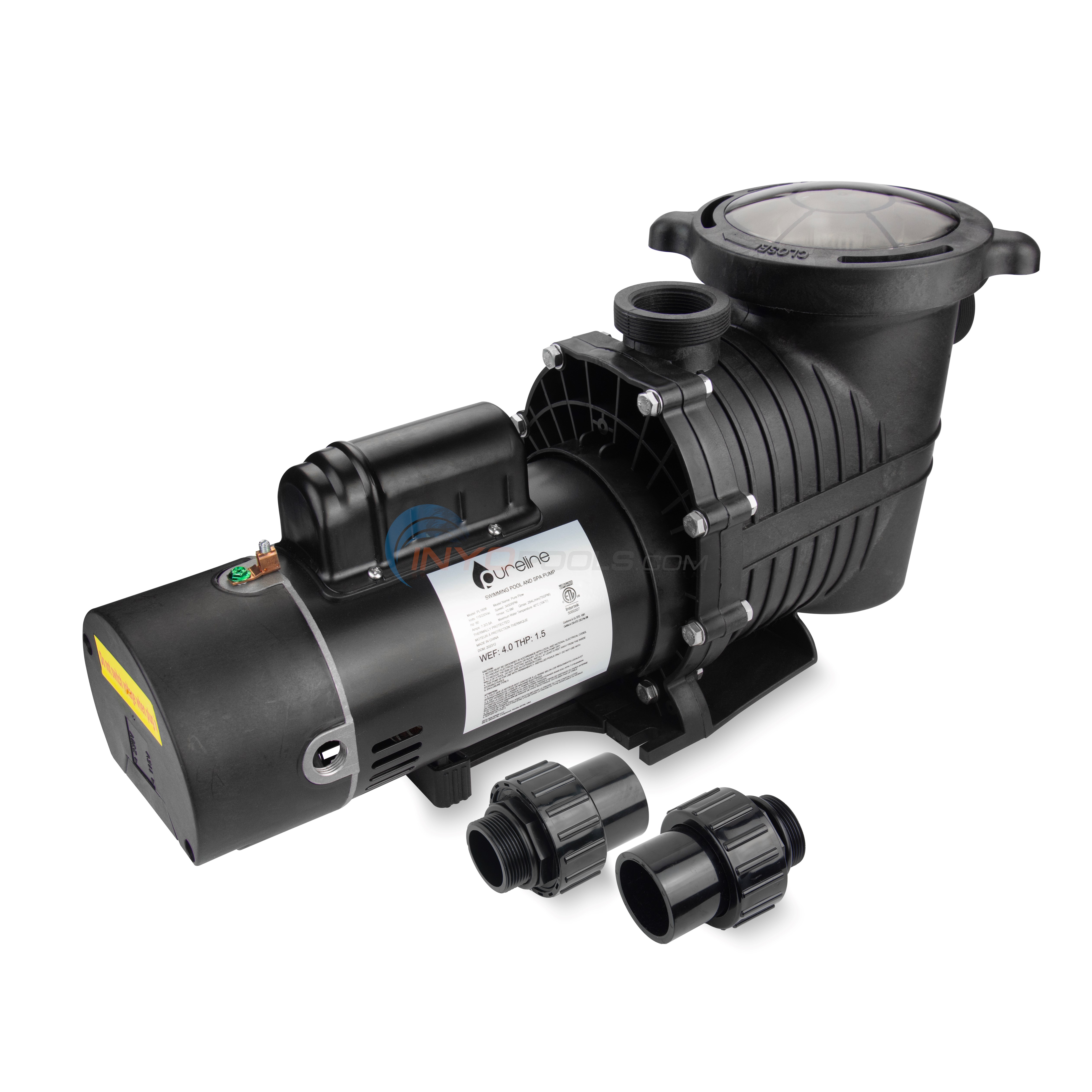 Pureline 1 HP Pure Flow Pump, Inground Pool, Single Speed, 115-230 Volt ...