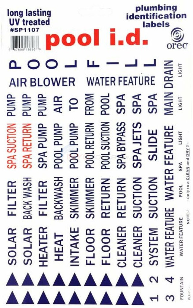 Smart Pool ID Tags | Plumbing Labels | SP1107 - INYOPools.com