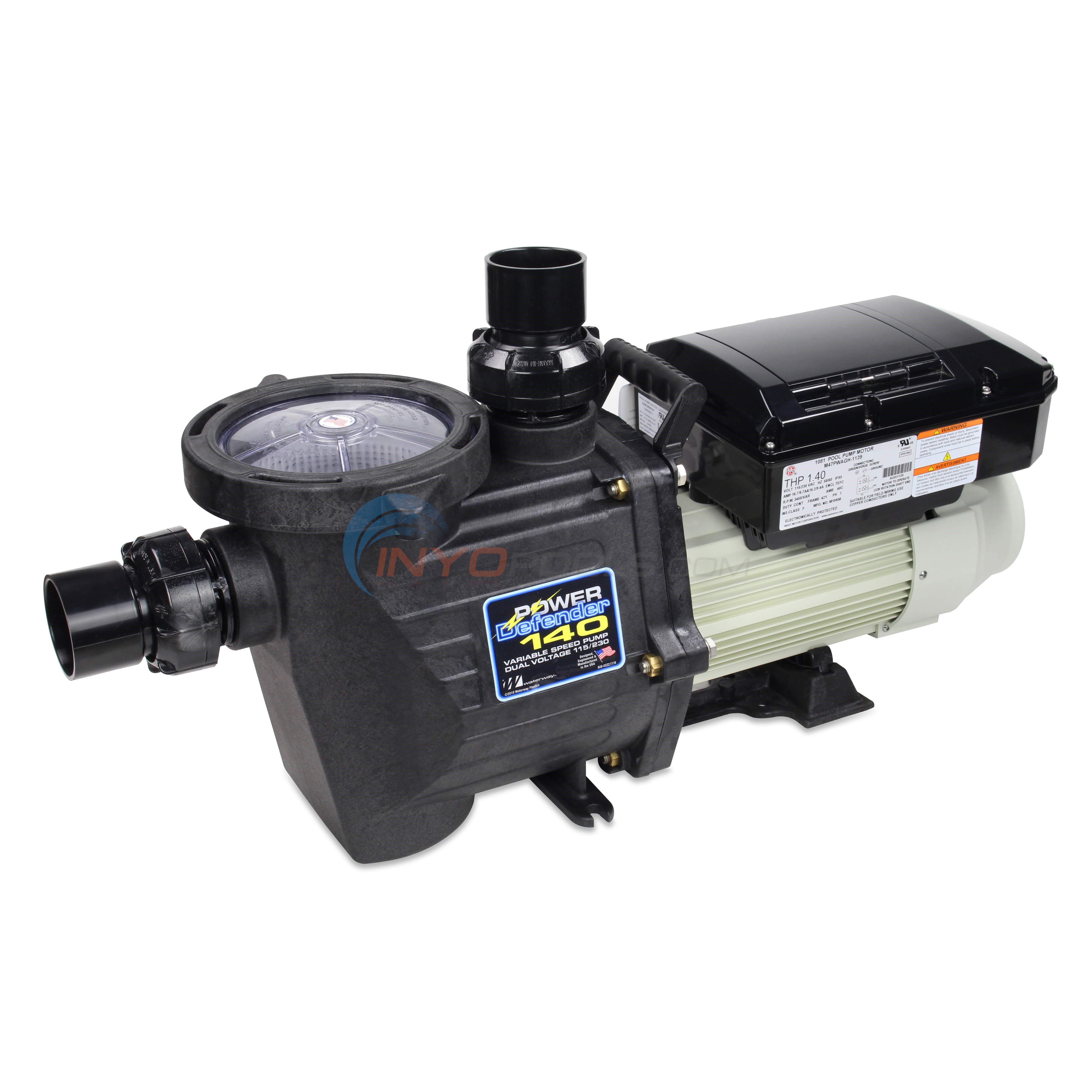 Waterway 1.4 HP Power Defender 140 VS Pump, Inground Pool, Energy ...