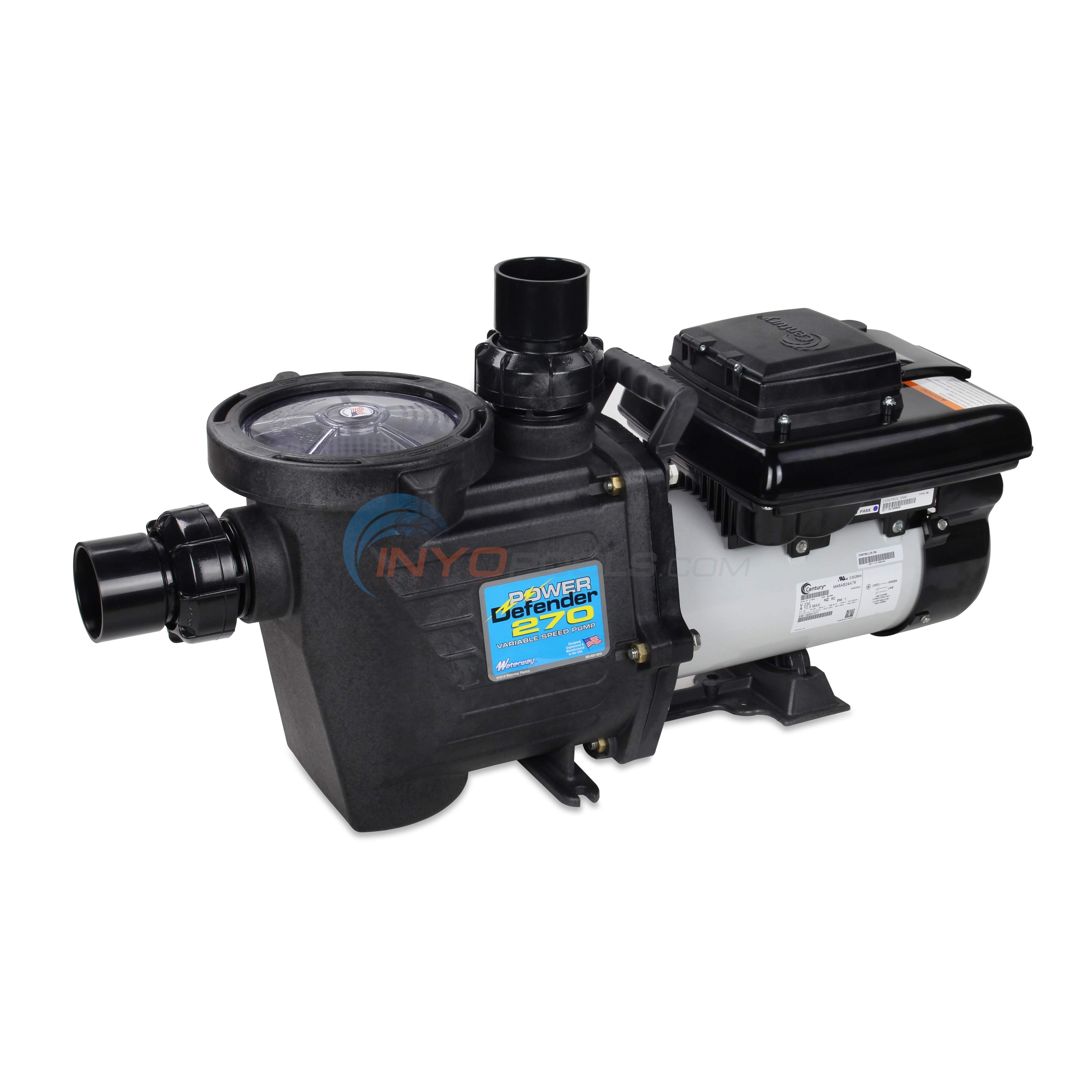 Waterway 2.7 HP Power Defender 270 VS Pump, Inground Pool, Energy ...