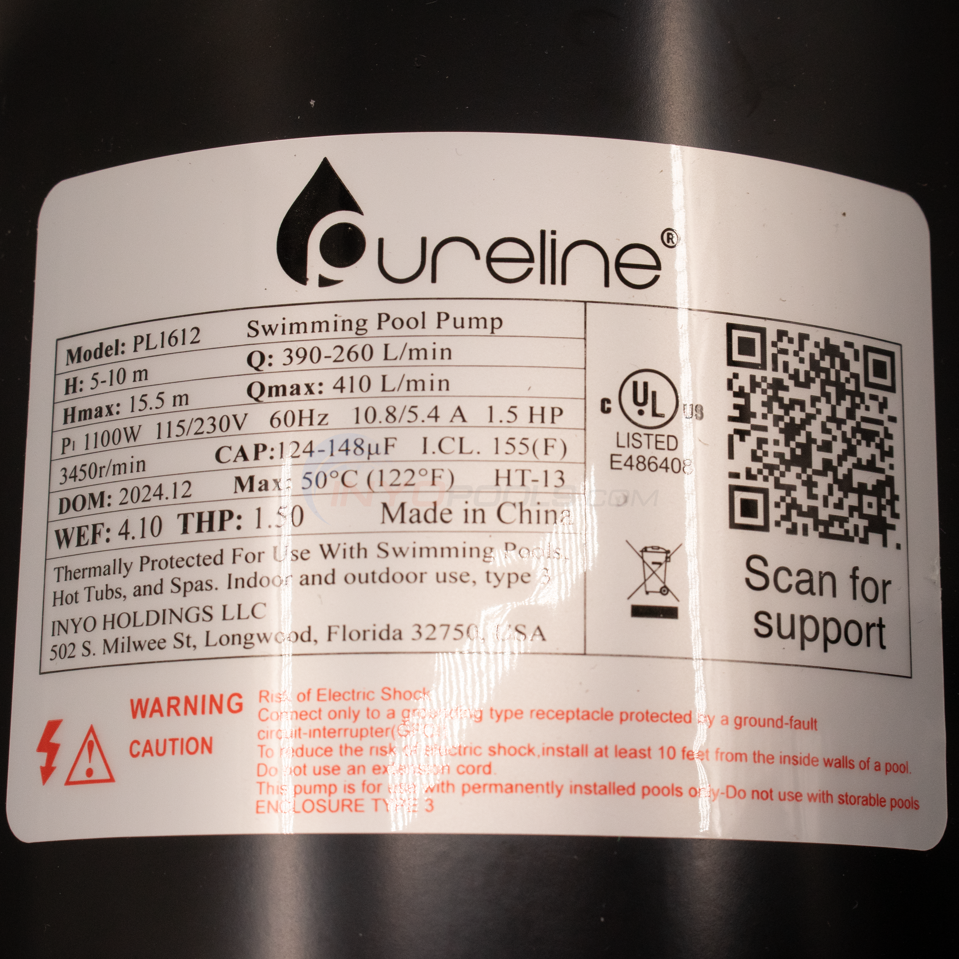 Pure Flow II 1.5HP Inground Pool Pump 115/230v | By Pureline | PL1612 ...