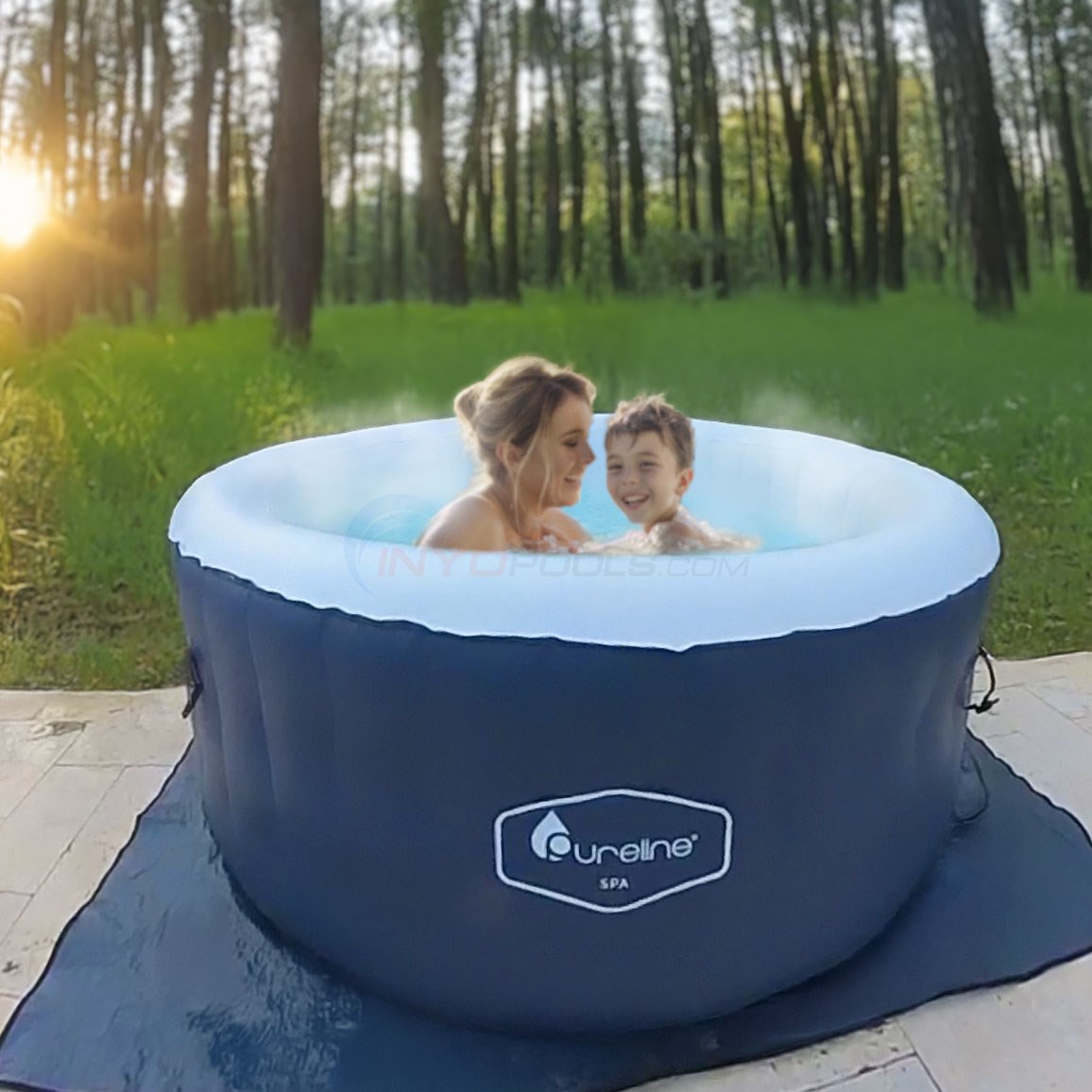 Pureline Oasis Inflatable Spa | Pump, Filter, Heater Included | 120v ...