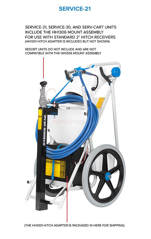 HammerHead Service-21 Pool Cleaner with 40' Cord with Trailer Mount ...