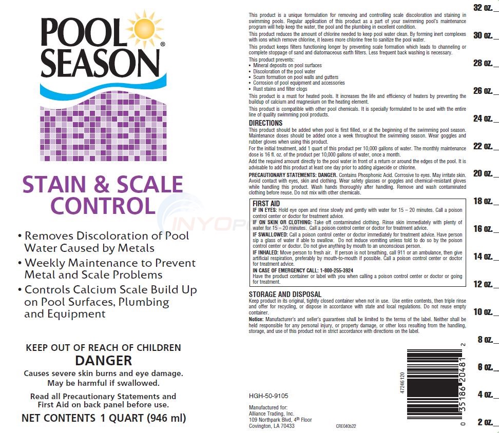 Pool Season Stain & Scale Control Quart - HGH-50-9105 - INYOPools.com