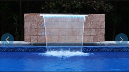 48"LED Pool Waterfall, Back dual Port,6"Lip, white - INYOPools.com