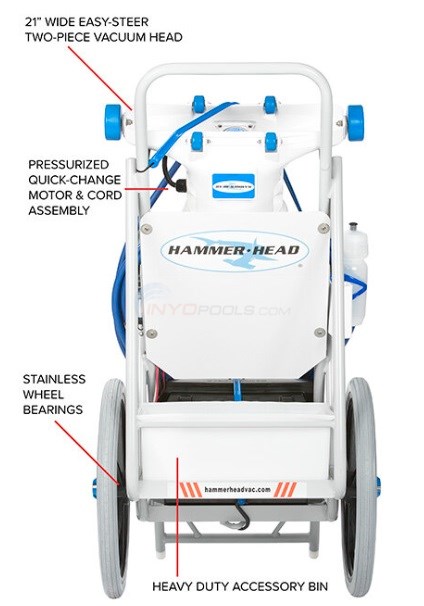 Hammerhead Portable Vacuum, 21" Head with Charger and 40' Cord (NO ...