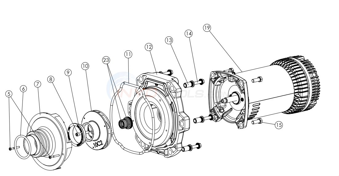Hayward 2.25 HP TriStar XE Power End - SPX3215X20XEPE - INYOPools.com