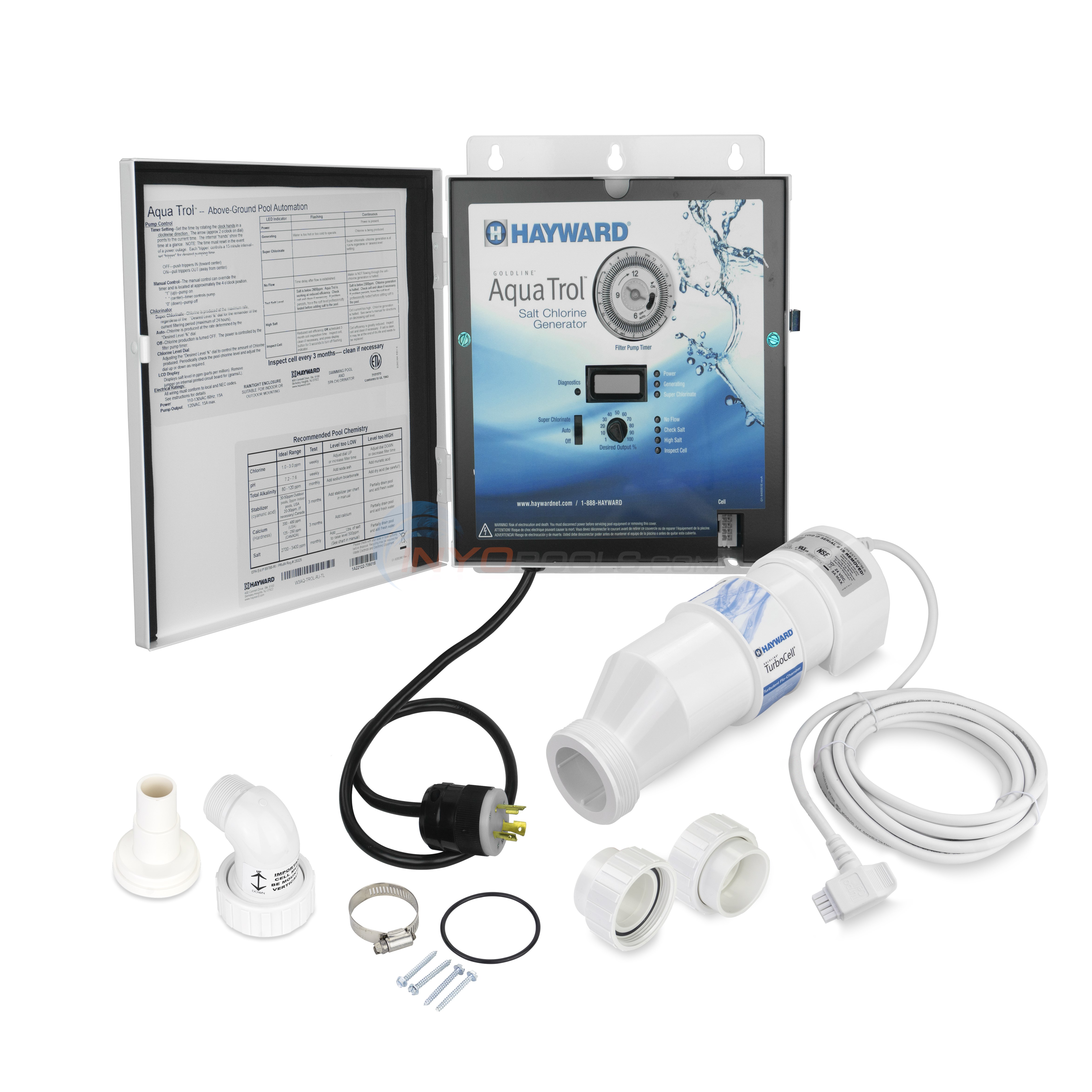 Hayward AquaTrol Above Ground Pool Salt System, Return Jet Fittings ...