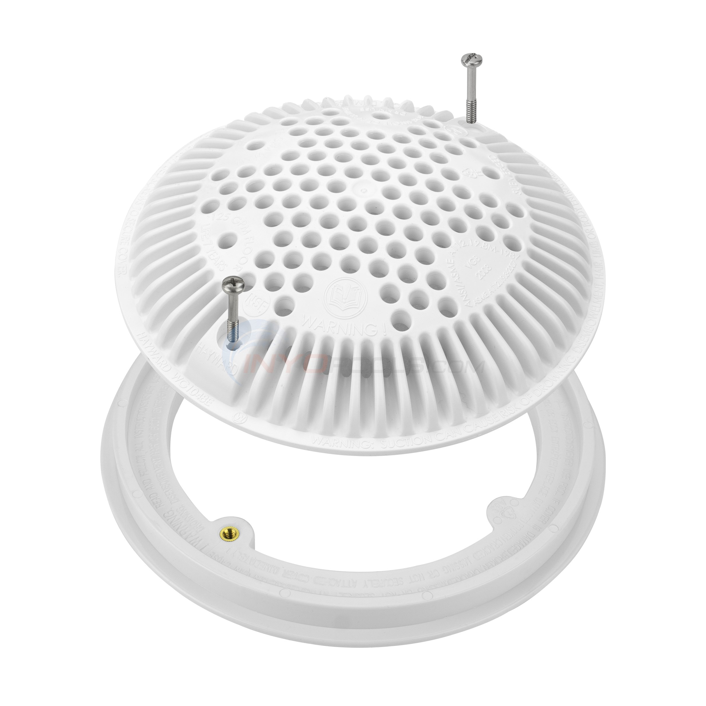 Hayward Pool Main Drain Frame & Cover, 7-7/8", White, 2 Pack ...