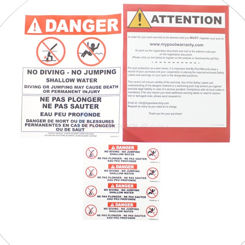 Wilbar Envelope Safety Stickers - 95-0007 - INYOPools.com