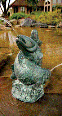 Aquascape Spitter - Brass - Entwined Fish 23"h - 99703 - INYOPools.com