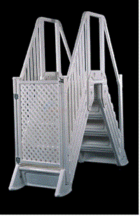 Large Bridge Entry System c/w Gate (CS) White - INYOPools.com