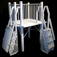 5'x5' Above Ground Pool Deck System w/ Ladders TAUPE - INYOPools.com