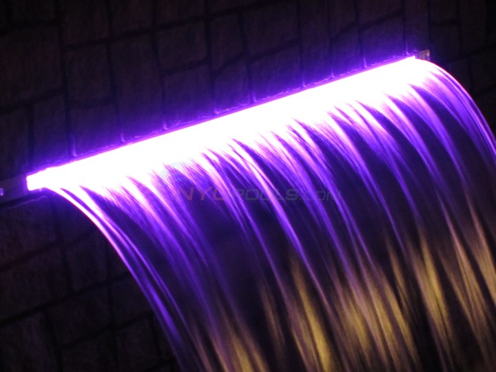 48" LED Pool Waterfall Color Changing w/ 6" lip - Tan - INYOPools.com