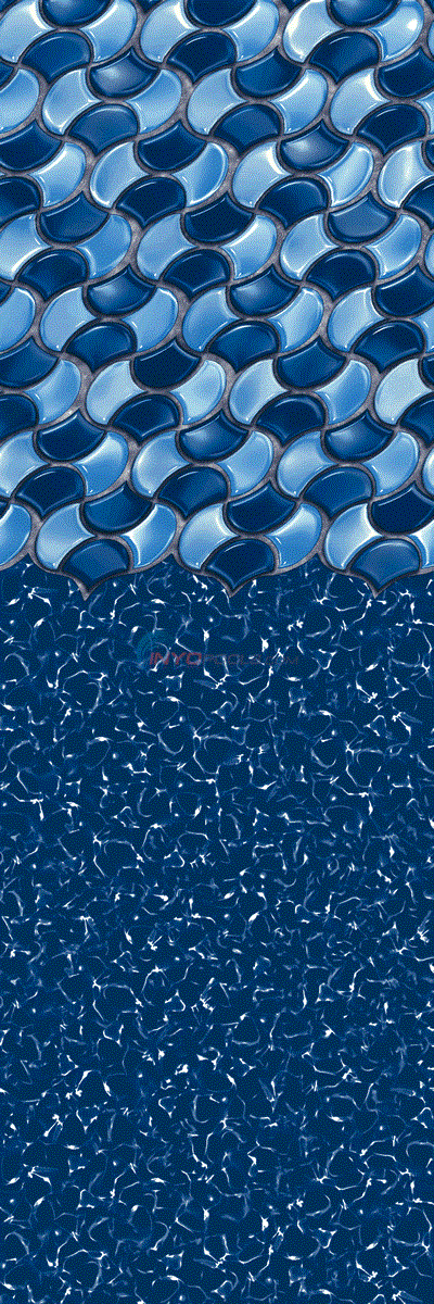 GLI 10' x 15' Oval Rolling Waves Pool Liner Overlap 48/52 - INYOPools.com