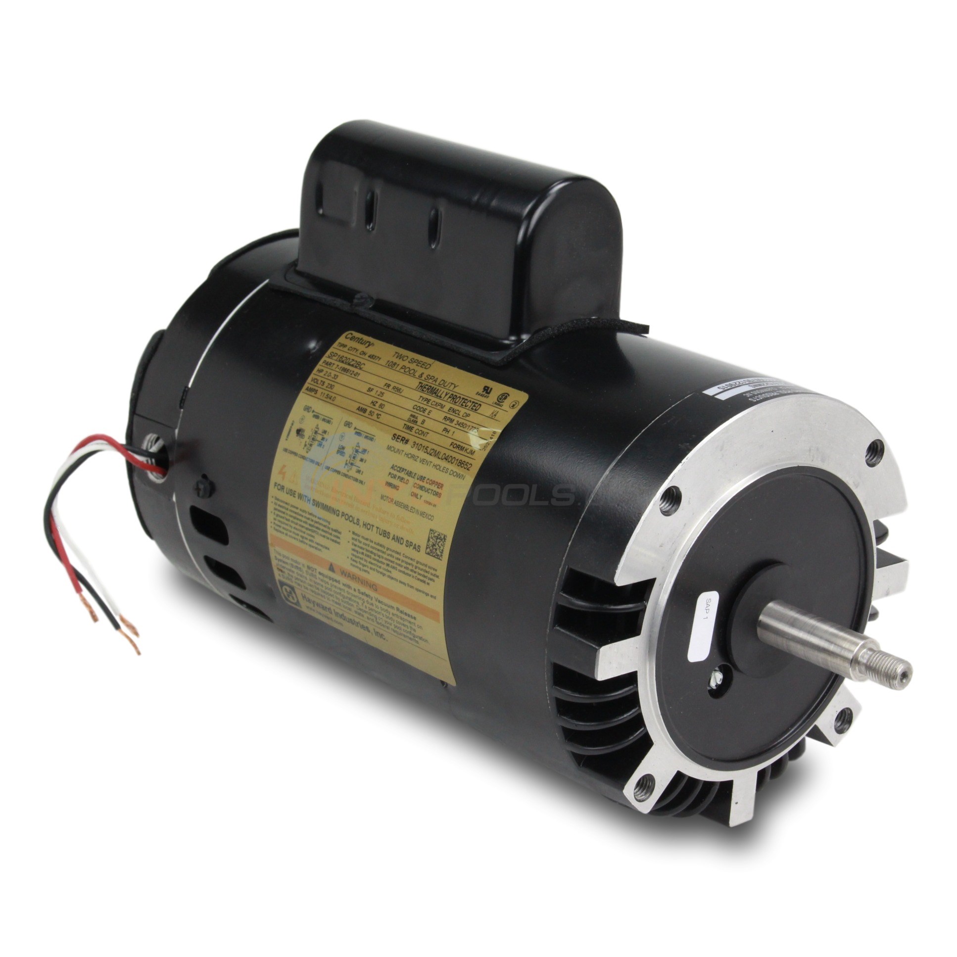 Hayward 2 HP Up Rate Dual Speed NorthStar Replacement Motor ...