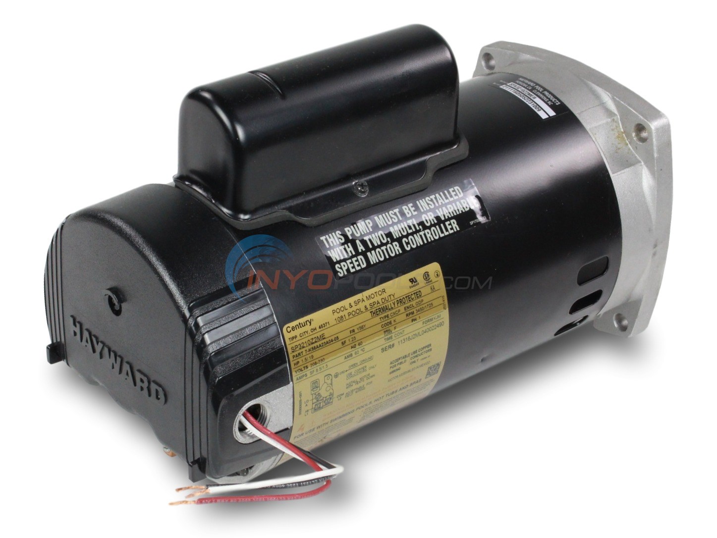 Hayward 1-1/2 HP Maxrate Dual Speed Tristar Motor, 208-230v ...