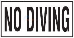 Depth Marker 6" Skid-Resistant Tile No Diving Words (4" Letters)- 1 ...