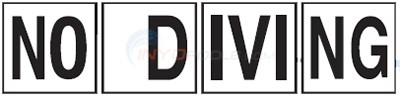 Depth Marker 8" Skid-Resistant Tile NO DIVING (4 Tile) - INYOPools.com