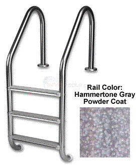 Interfab Pool Ladder 3 Step Gray Powder Coat - L3049SH9 - INYOPools.com