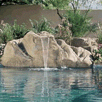 Interfab Aspen - Pool Side Waterfall Sunset Red - 440023 - INYOPools.com