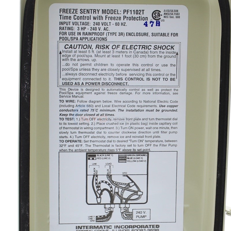 Internatic Freeze Protect Timer for Pool & Spa 240V - PF1102T ...