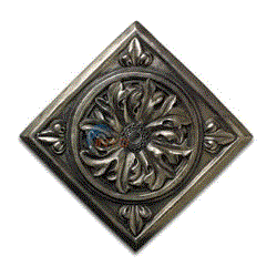 Rosette - Square Dahlia, 10 1/2" x 10 1/2", Gray Stone - INYOPools.com