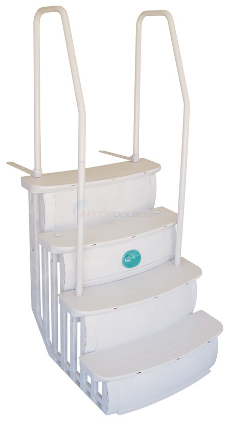 Main Access 36" Dual Handrail Drop in Above Ground Pool Step, Taupe ...