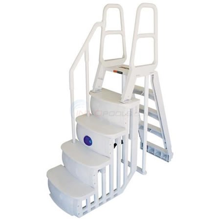 Main Access Ladder w Easy Entry Step/Taupe - 200700T200400T - INYOPools.com