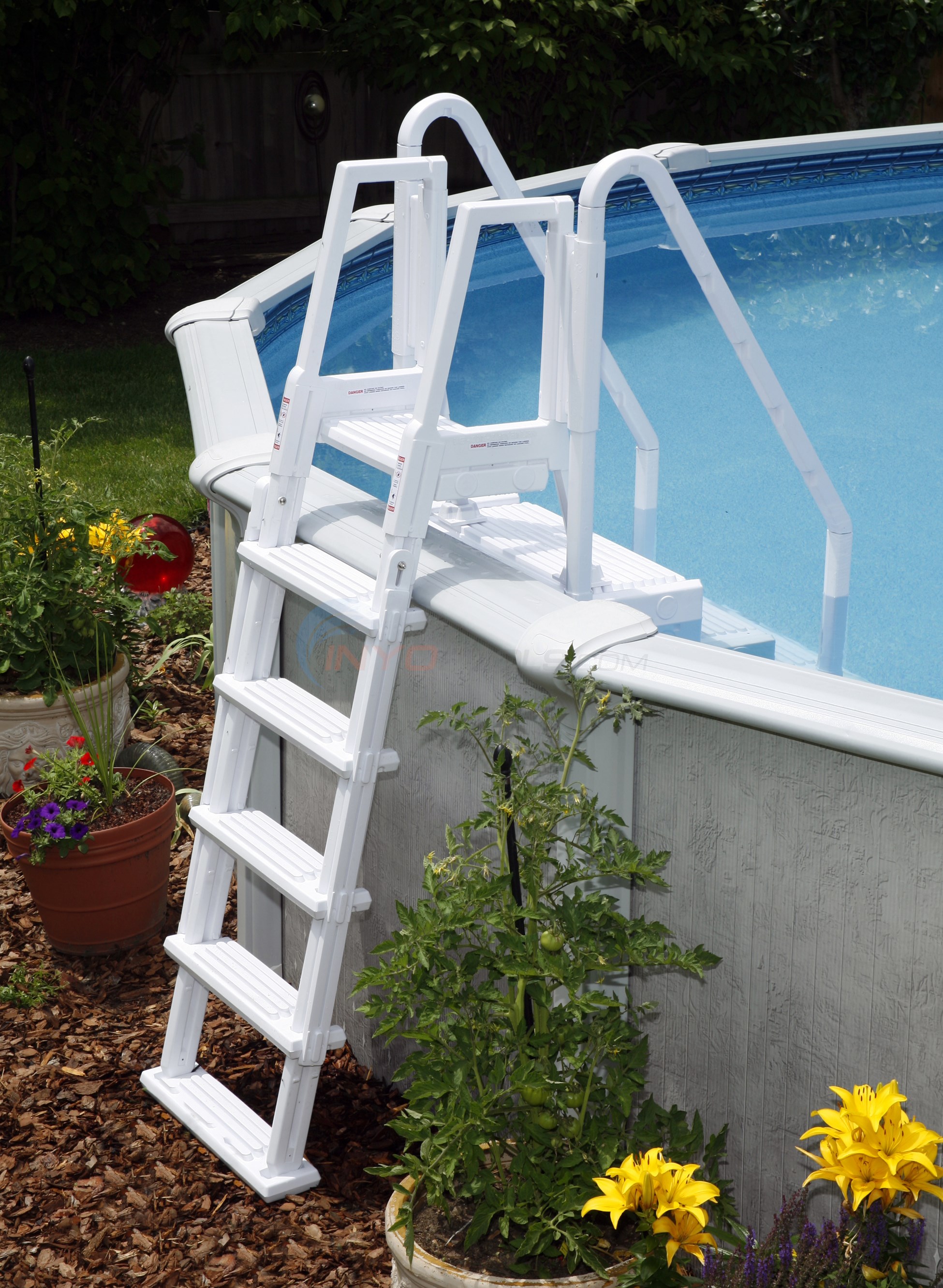 Blue Wave Easy Pool Step w/ outside ladder - NE126 - INYOPools.com