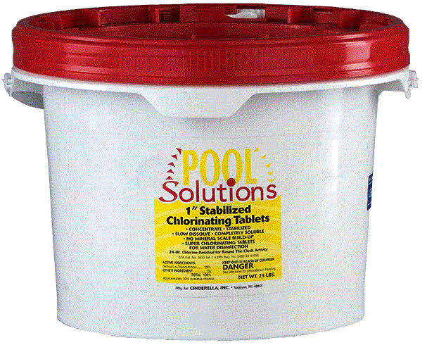1 Inch Chlorine Tablets 25 Lb. Pail - P14026DE - INYOPools.com