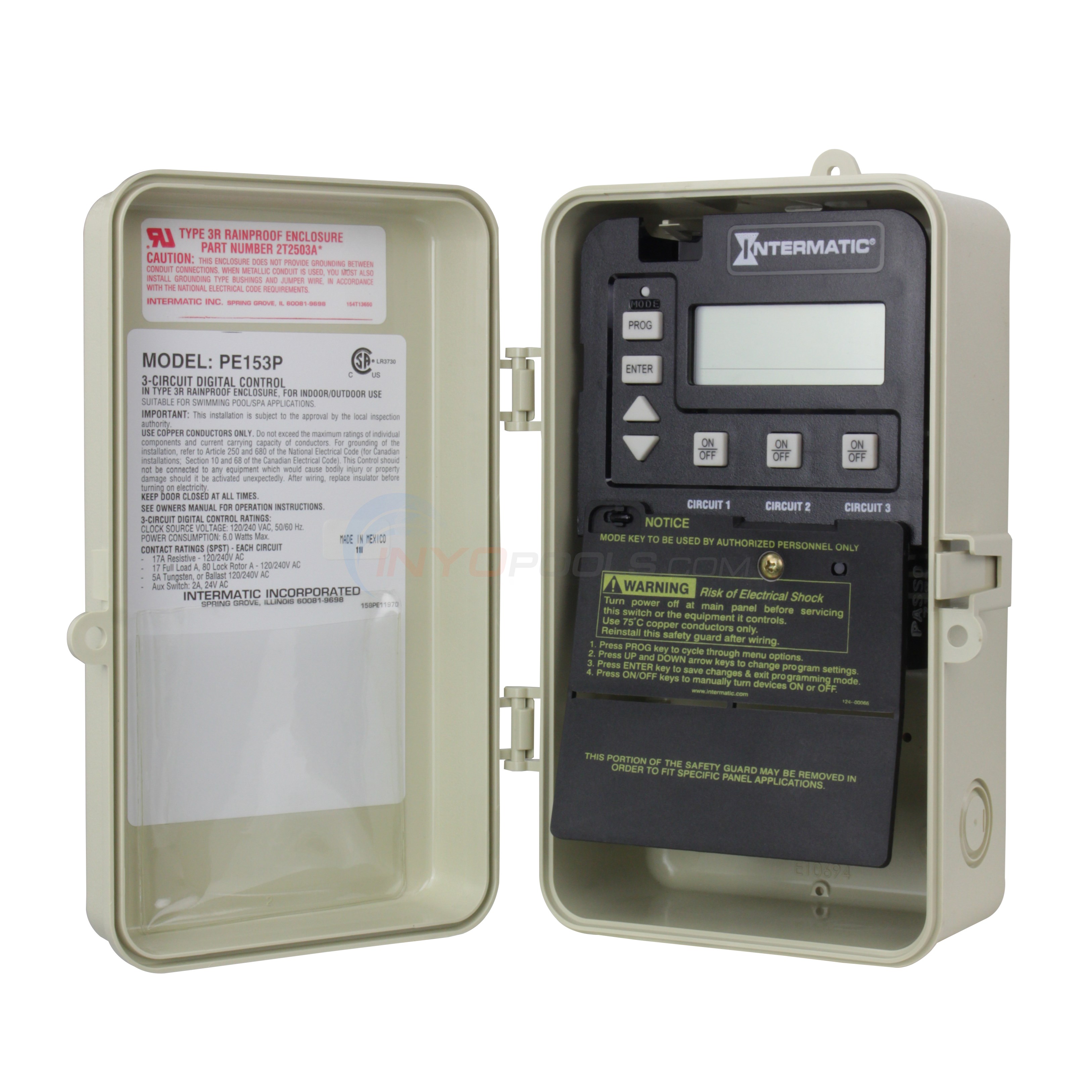 Digital Intermatic Time Clock Plastic Enclosure - PE153P - INYOPools.com