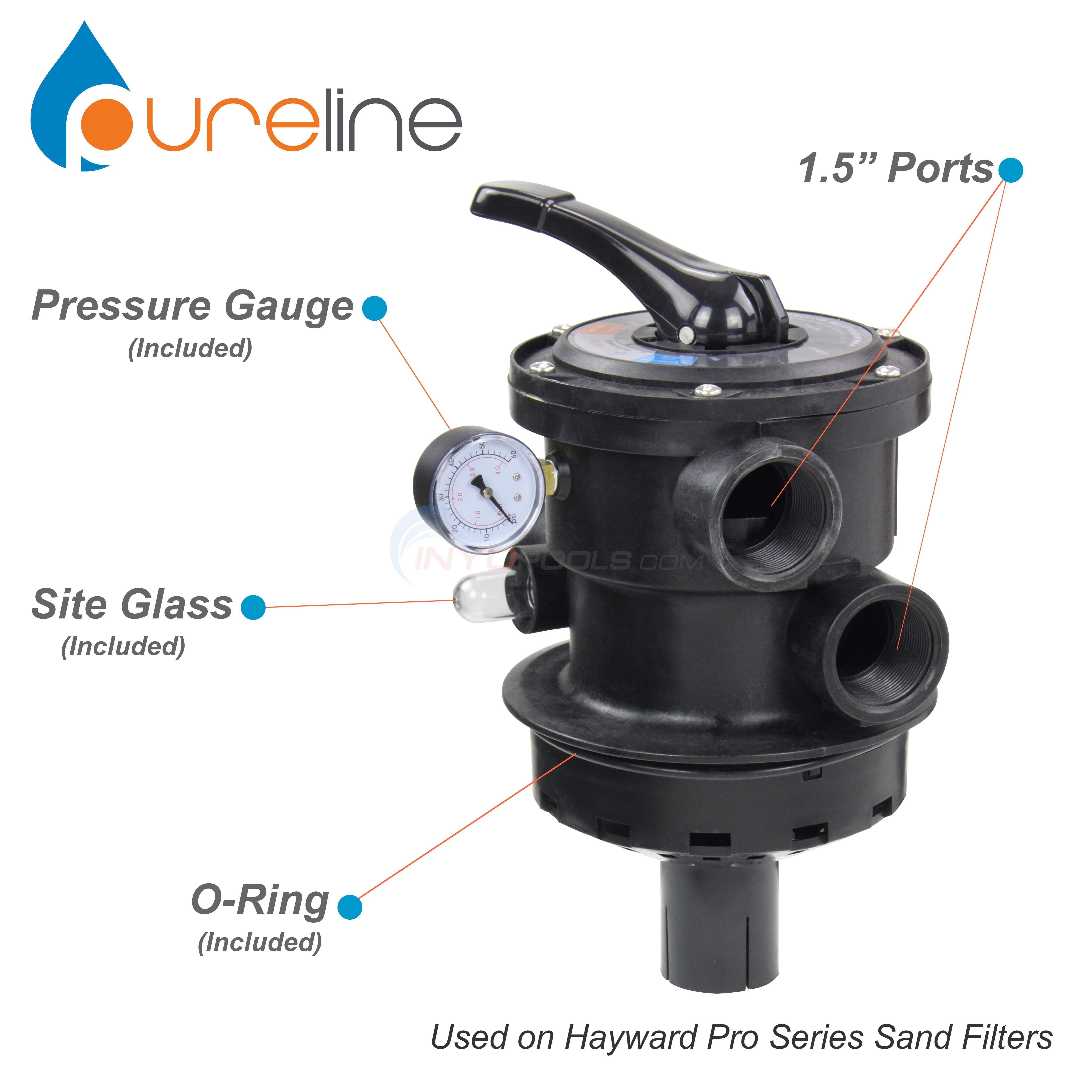 SP0714T 1.5" Vari-Flo XL Top Mount Valve for Hayward Sand Filters | By ...