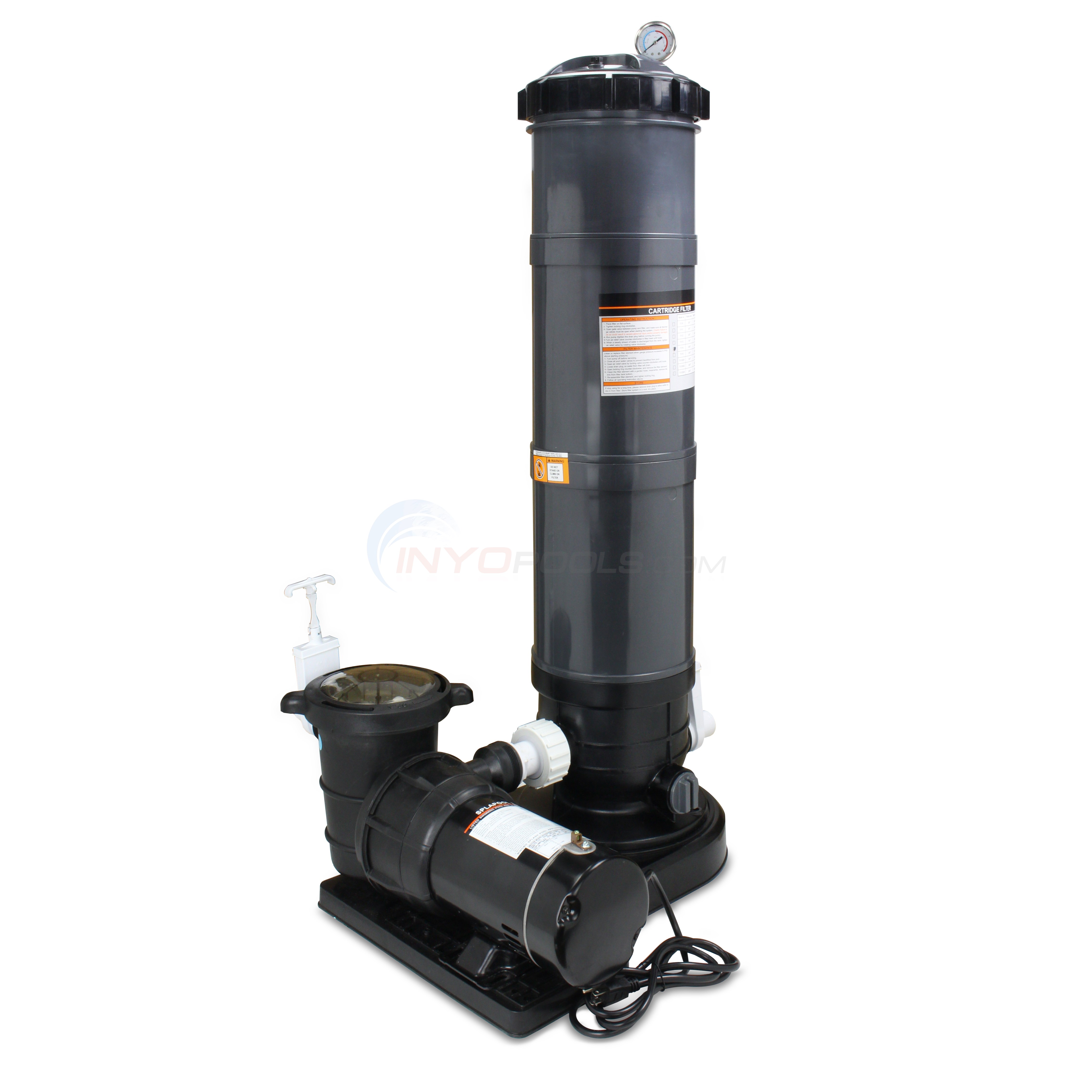 Pureline Above Ground Pool 90 Sq. Ft. Cartridge Filter System W/ 1 H.P ...