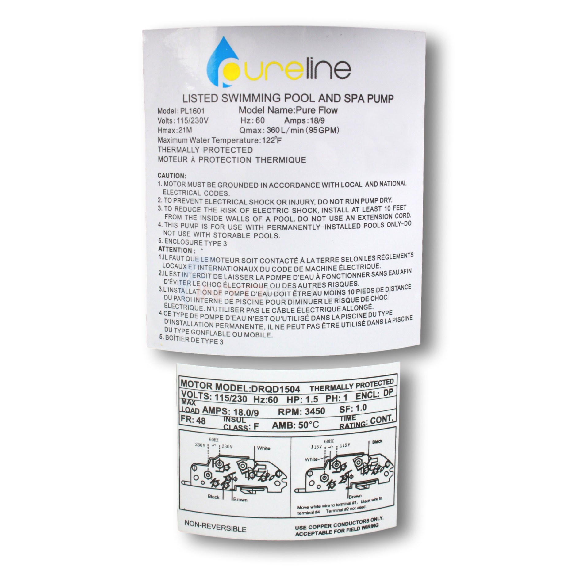 Pureline 1.5 H.P In Ground Pool Pump - PL1601 - INYOPools.com