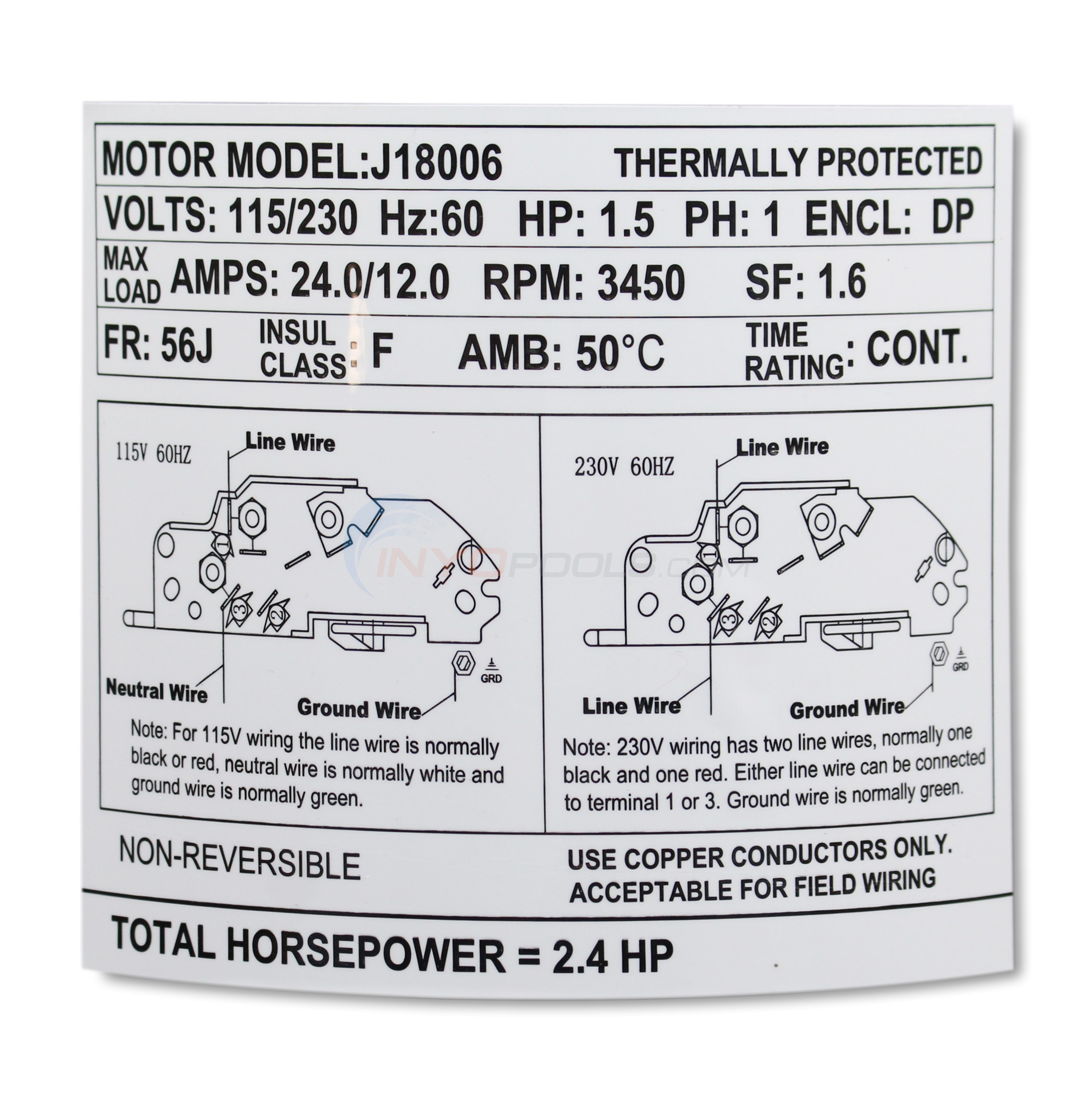 PureLine BIG Pump 1.5 HP (2.4 THP) - PL1700 - INYOPools.com