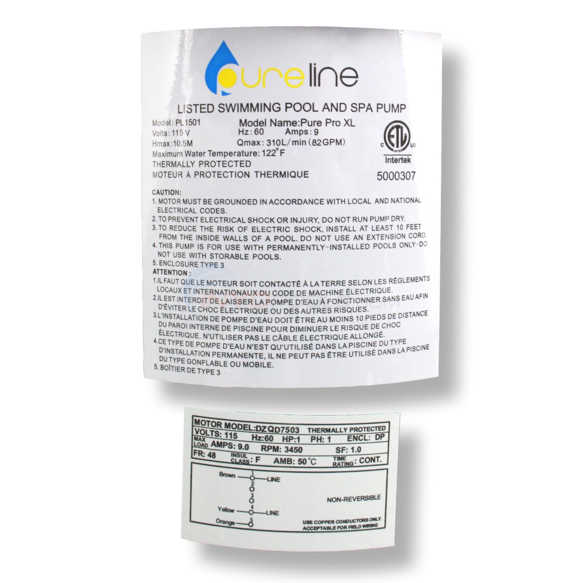 Pureline 1 HP Above Ground Pool Pump (Scratch and Dent) - INYOPools.com