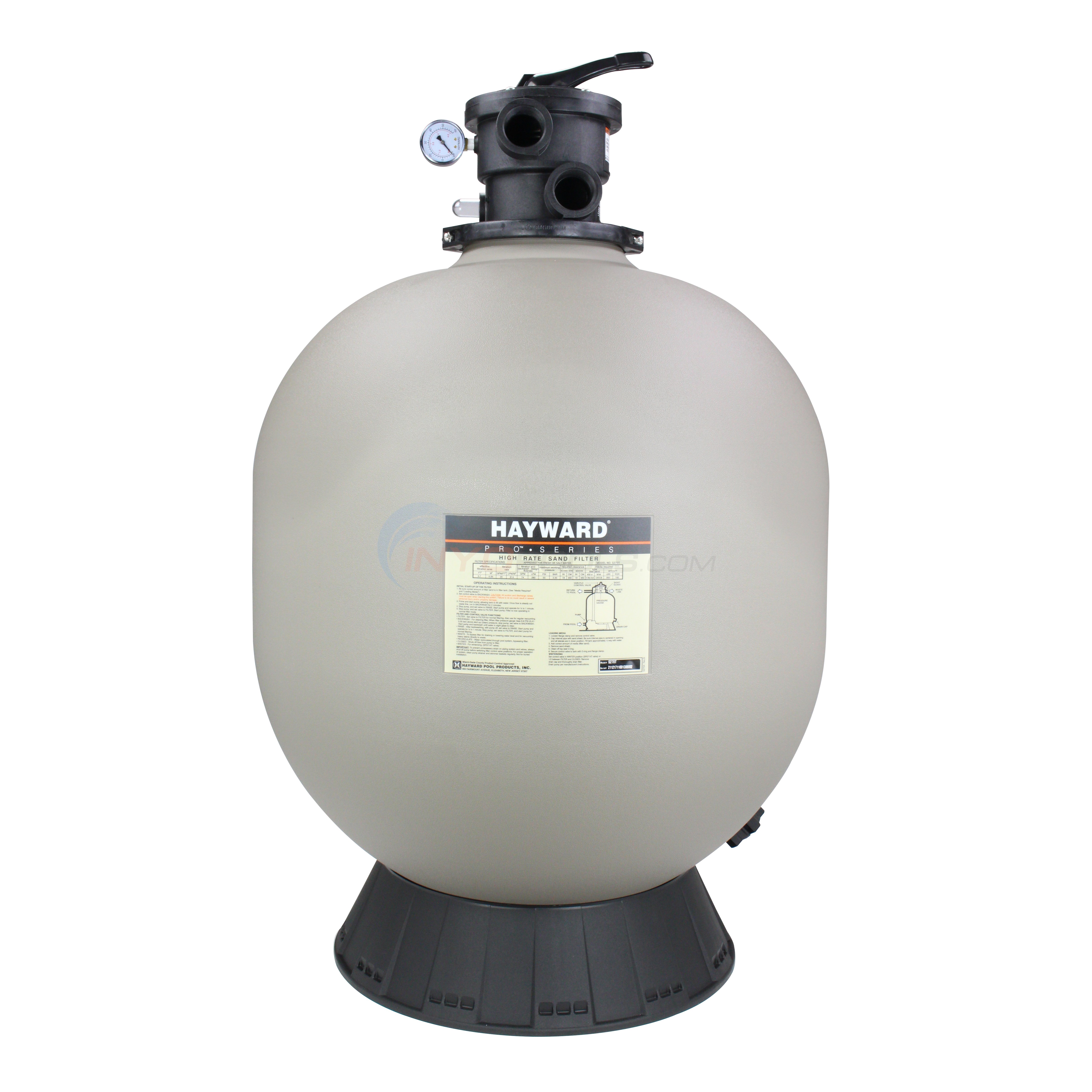 Hayward Pro Series Pool Sand Filter, 27" Tank, Top Mount 2" Valve ...
