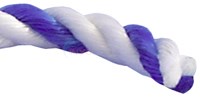 1 Foot of 3/4" Twisted Poly Blue and White Rope - USR12P03 - INYOPools.com