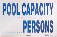 Swimming Pool Sign - Pool Capacity - NSSSW15 - INYOPools.com