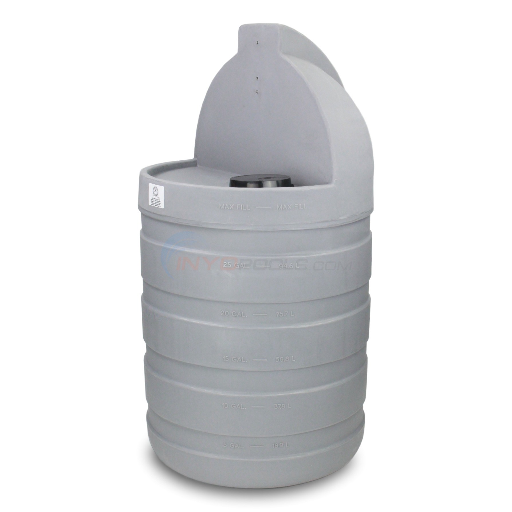 Stenner 30 Gal. Gray Tank Only, UV Resistant - STS30GC - INYOPools.com
