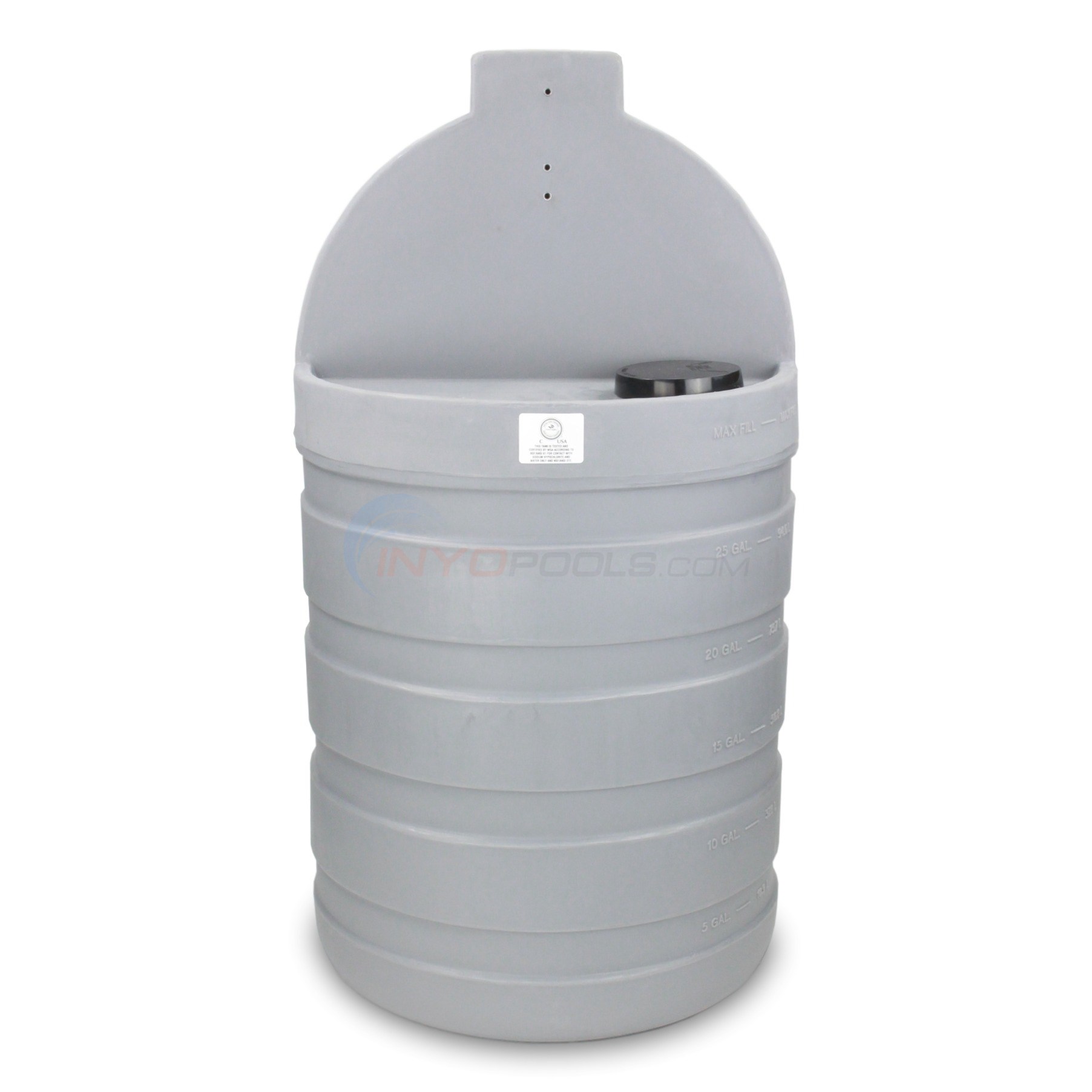Stenner 30 Gal. Gray Tank Only, UV Resistant - STS30GC - INYOPools.com