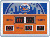 14"x19" ScoreBoard/Clock/Therm-New York Mets - MLB0028705 - INYOPools.com