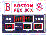 14"x19" ScoreBoard/Clock/Therm-Boston Red Sox - MLB0028707 - INYOPools.com